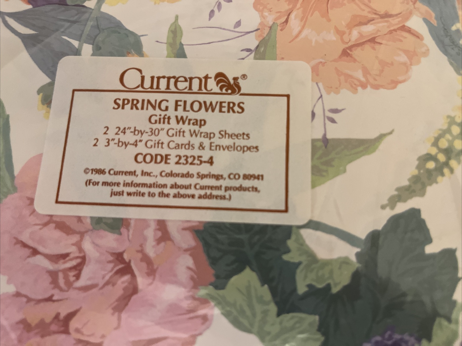 Vintage Current Gift Wrap & Cards Spring Flowers Pattern, Plus Unmarked ...