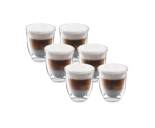 DeLonghi Creamy Set 6x Cups Cappuccino Coffee 270ml Glass Thermal ...