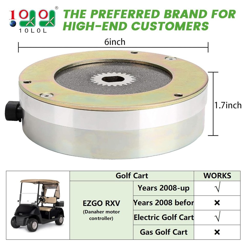 10L0L Golf Cart Motor Brake Replacement Fits EZGO RXV 2008-2011 ...