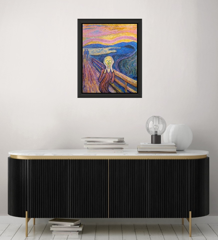 The Scream 16x20 Framed Original Oil Painting on Acrylic Glass ...