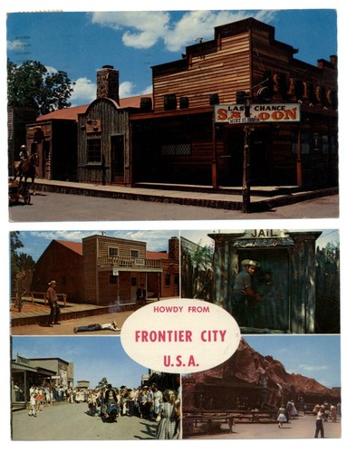 LOT OF 2 ~ Frontier City Oklahoma ~ Western Americana ~ saloon jail ...