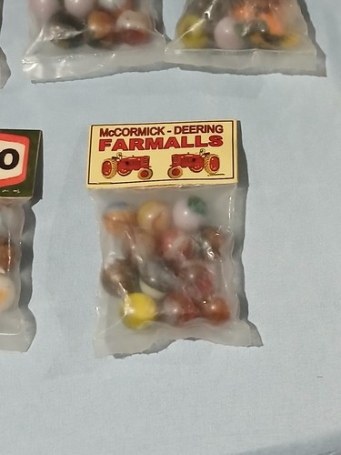 Lot Of 7 Vintage Advertising Marbles In Bag New Unopened Various Colors ...
