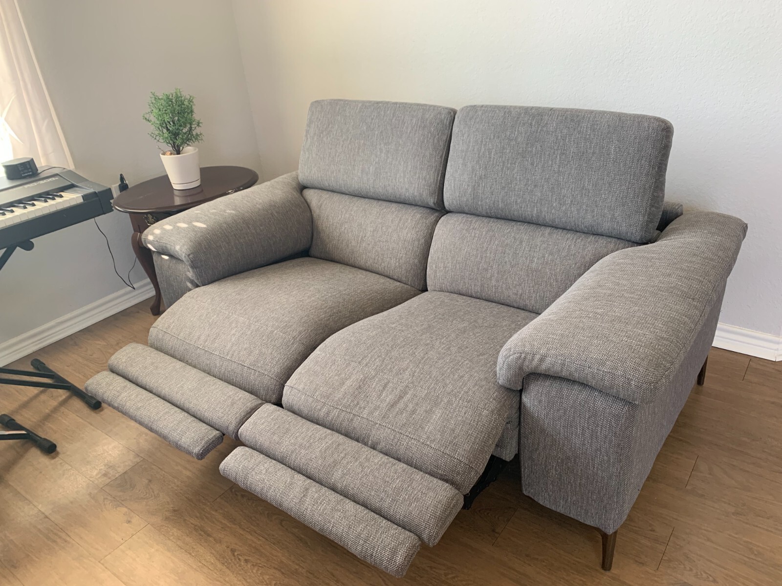 Talin Grey 68" Power Reclining Loveseat with Adjustable Headrest & USB ...
