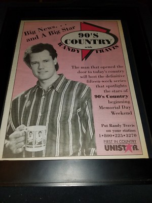 Randy Travis 90s Country Radio Special Rare Original Promo Poster Ad ...