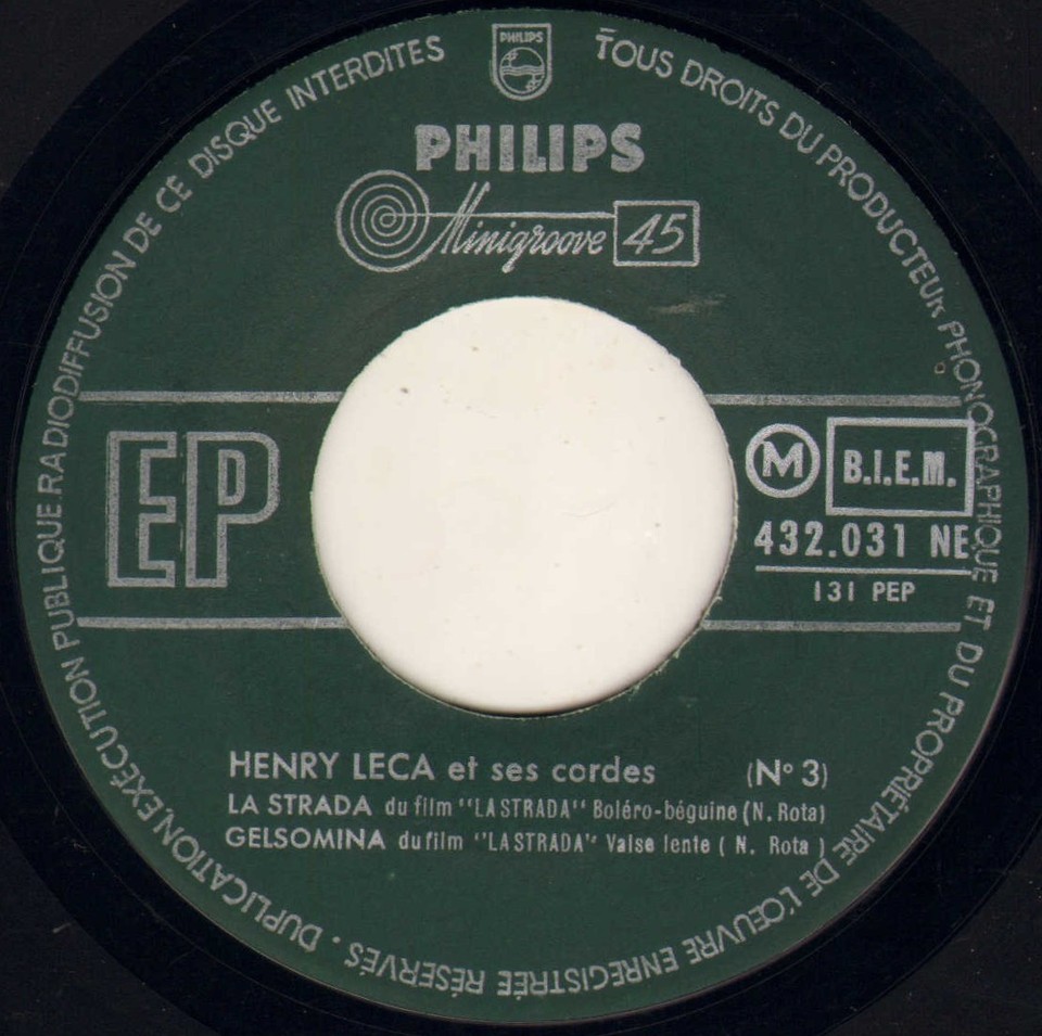 HENRY LECA "LA STRADA" POP LATIN JAZZ EP 1955 PHILIPS 432.0031 | eBay