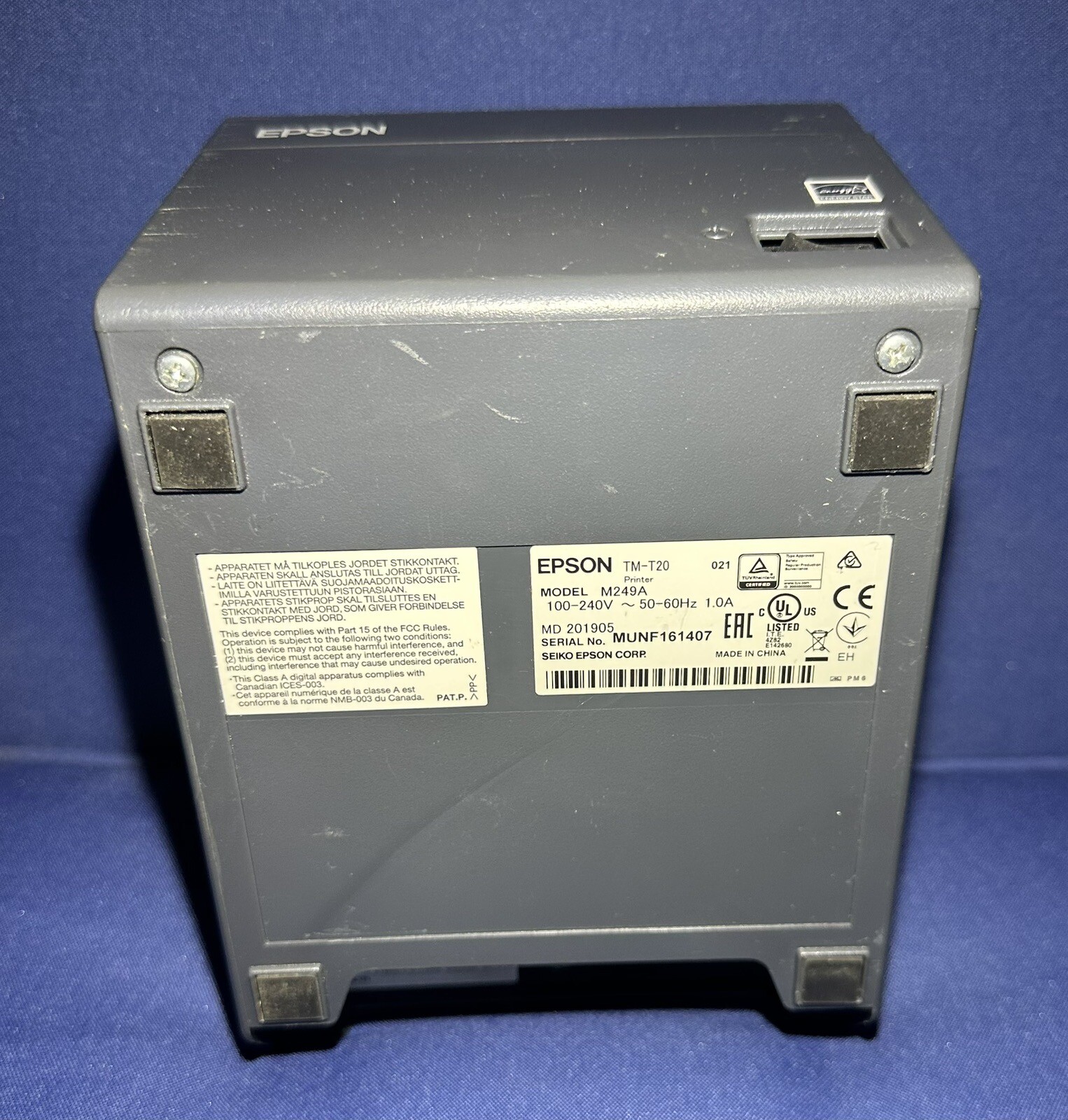 Epson TM-T20 Model M249A POS Thermal Receipt Printer USB 1F21810#4 | eBay