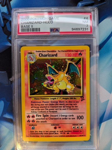 Pokémon TCG Charizard Base Set 2 4/130 Holo Unlimited Holo Rare PSA 7 ...