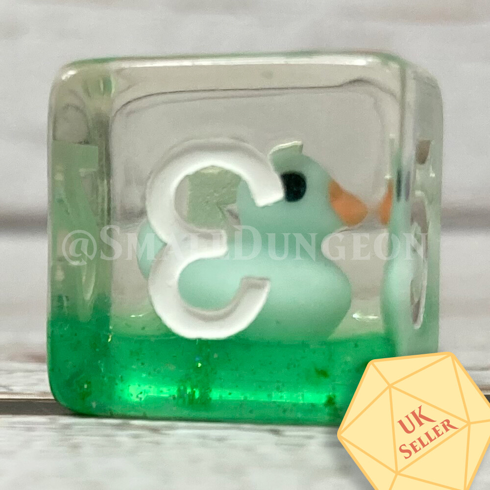 7 Piece DnD Poly Dice Set With Rubber Ducks | Green Pond Duckie Dice 🦆 ...