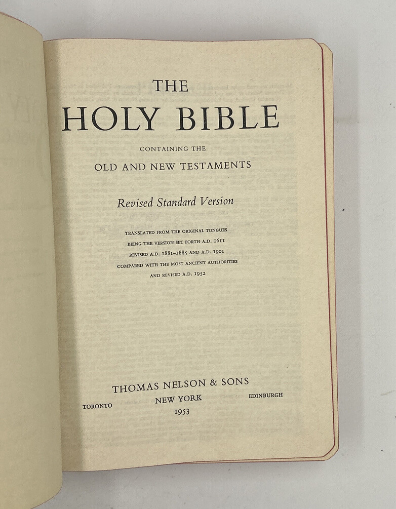 Vintage Holy Bible Revised Standard Version 1953 RSV Thomas Nelson and ...