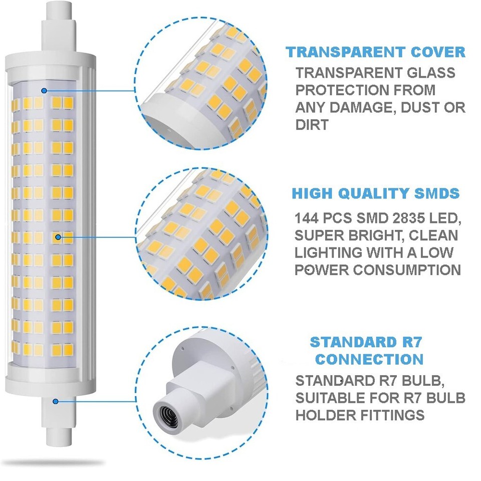 LEDBRITE R7S LED 118mm 10W R7S LED Bulbs 810LM AC 220-240V 150W ...