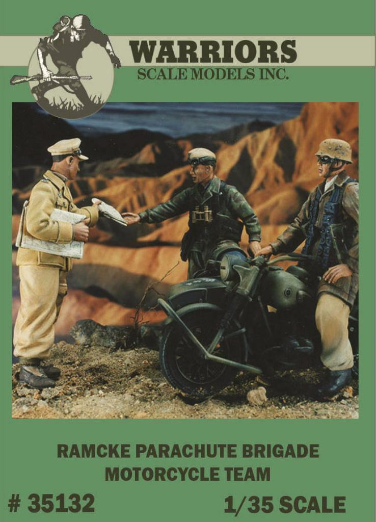 1/35 Ramcke Parachute Brigade Motorcycle Team (3 Figures/Set) Warriors ...