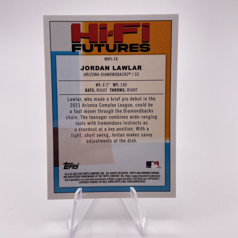 2022 Bowman Chrome Mega Jordan Lawlar Hi-Fi Futures Mojo Refractor M8 ...