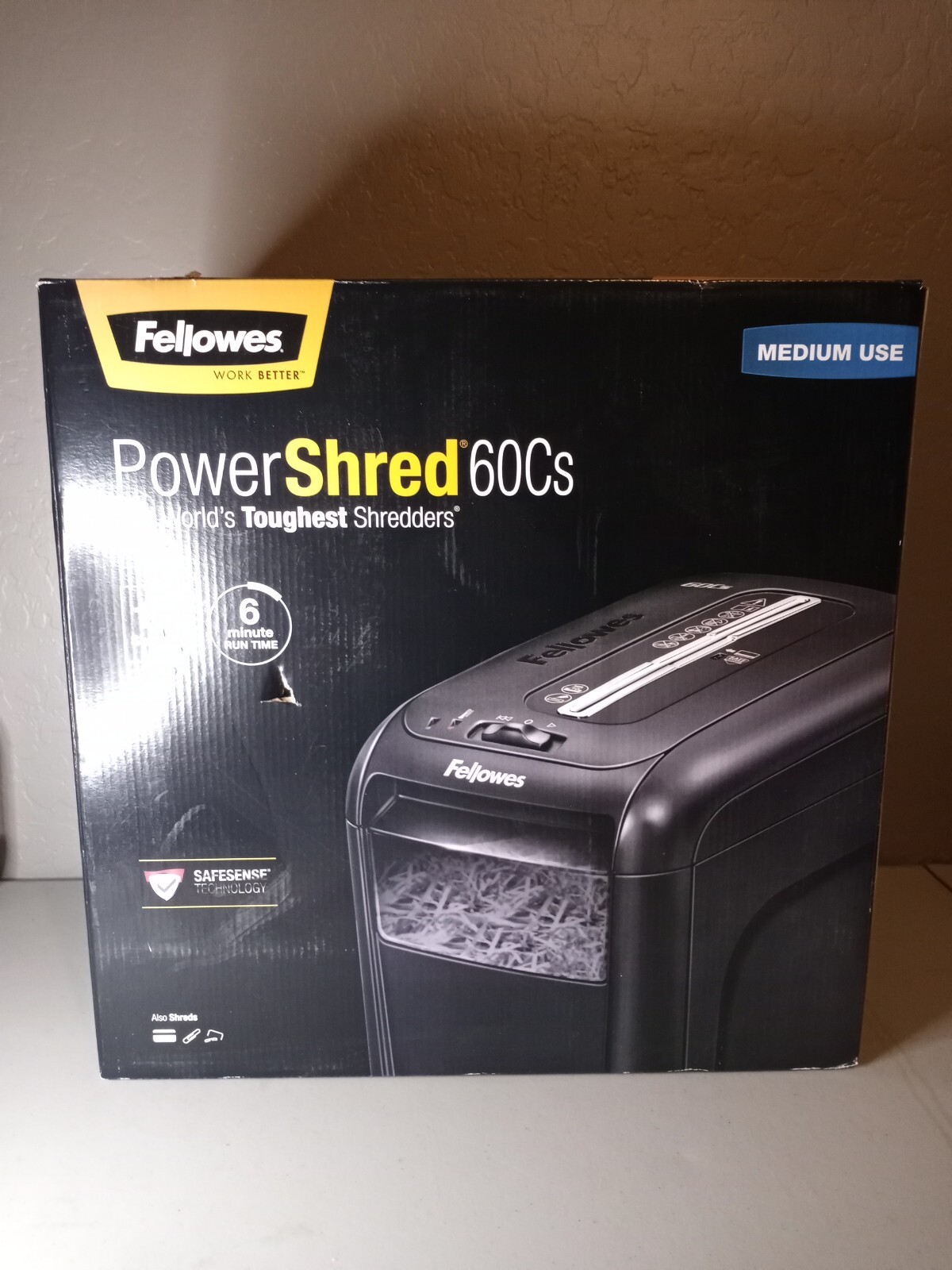 Fellowes Powershred 60CS 10-Sheet Cross-Cut Deskside Shredder (4606001 ...