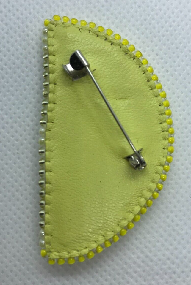Lemon beaded Embroidered Yellow Cut Half Lime Pin Brooch | eBay