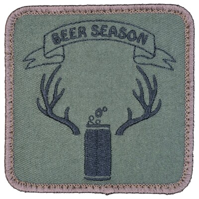 BEER SEASON CAN DEER ANTLERS FUNNY TACTICAL FOREST HOOK MORALE PATCH | eBay