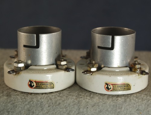 Pair EF Johnson 123-210 4 Pin Ceramic Tube Socket For 811A & 866A Base ...