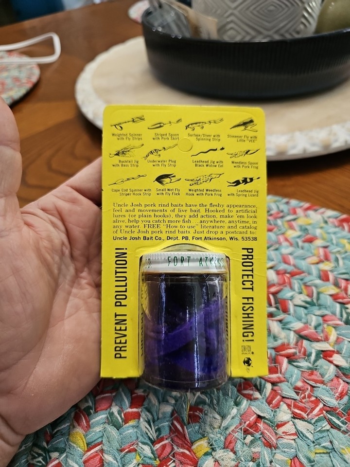 Vintage Uncle Josh Pork Rind twin Tail Fishing Bait | eBay