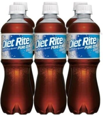 Diet Rite Pure Zero Cola, soda, No Caffeine, 6 Pack of 16.9 oz Bottles ...