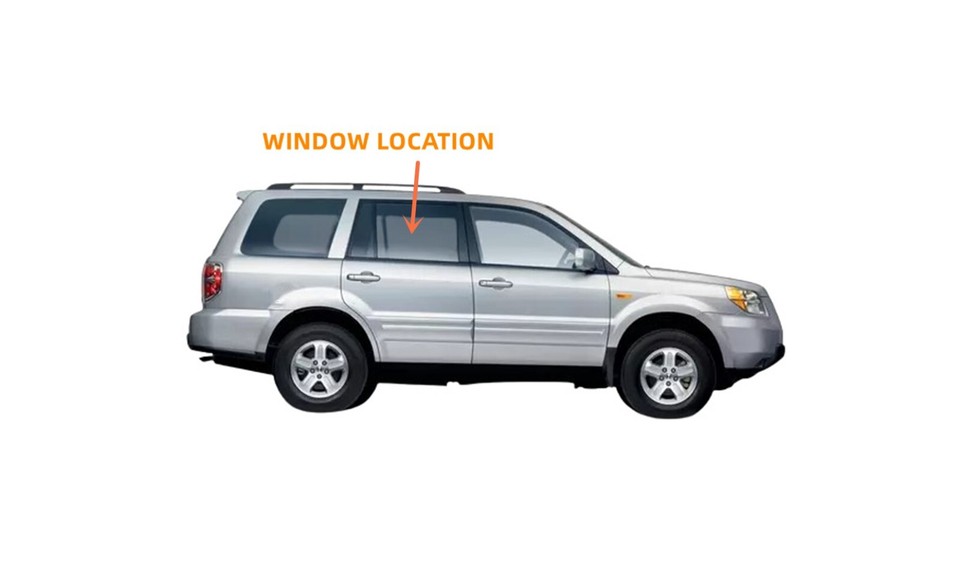 Passenger/Right Side Rear Door Window Glass For 2003-2008 Honda Pilot ...