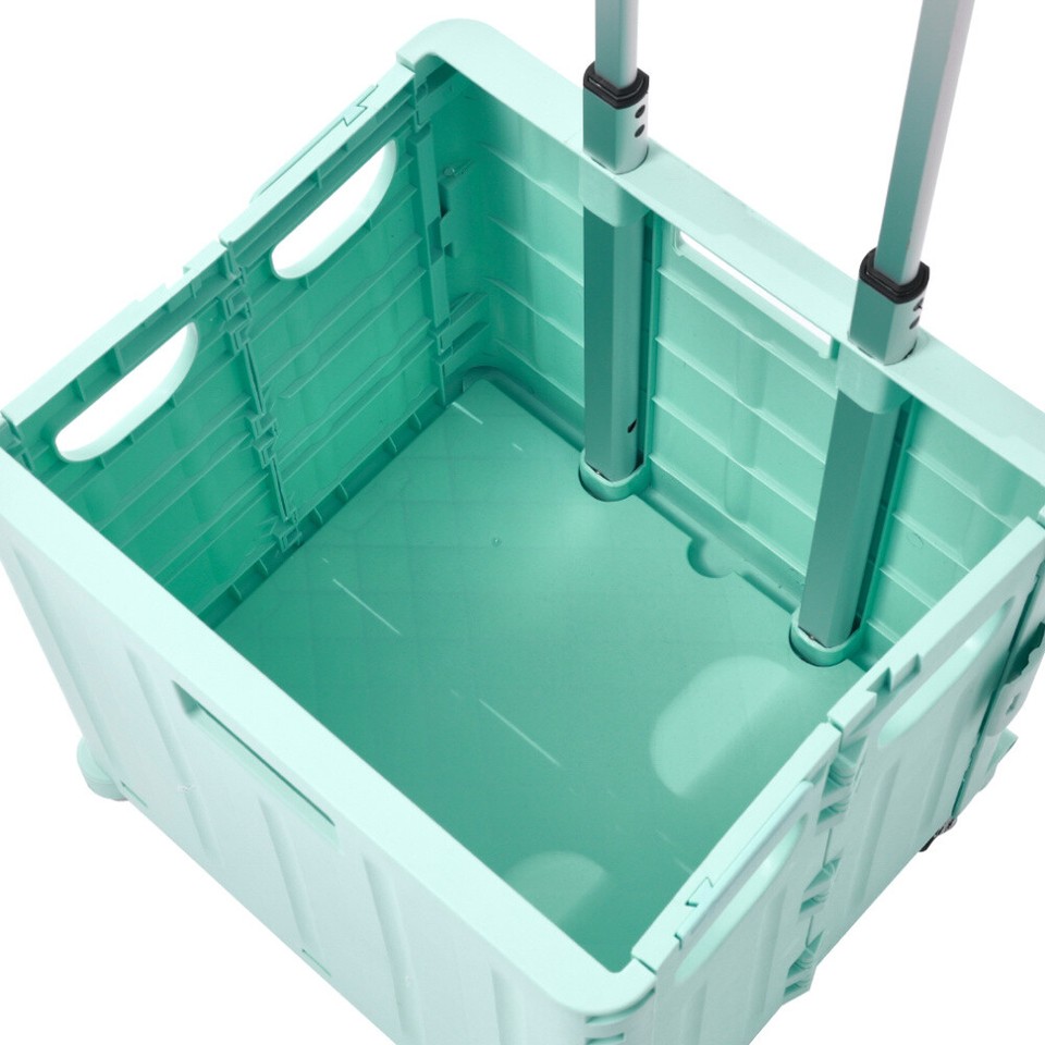 Foldable Trolley Crate Boot Cart Mobile Shopping Camping Picnic Storage ...