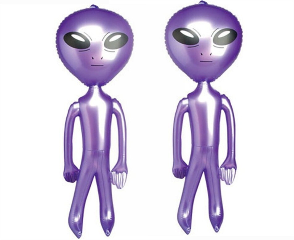 LOT OF 2 BIG 24" ALIEN INFLATE INFLATABLE 2 FEET BLOW UP PROP GAG GIFT ...