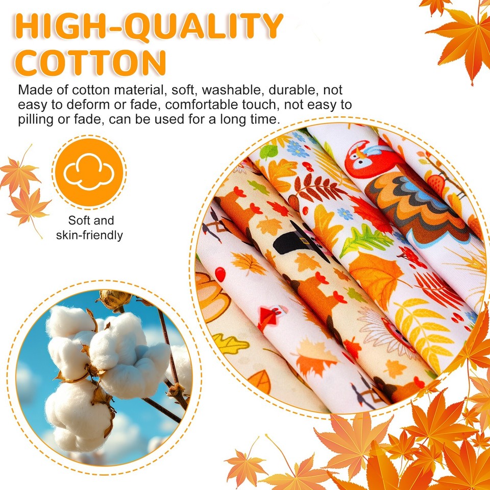 80pc 10x10" Fall Cotton Fabric Squares Quilting Patchwork Autumn ...