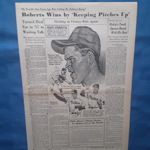 Philadelphia Phillies Robin Roberts 1959 MLB Hall Of Famer by Murray ...