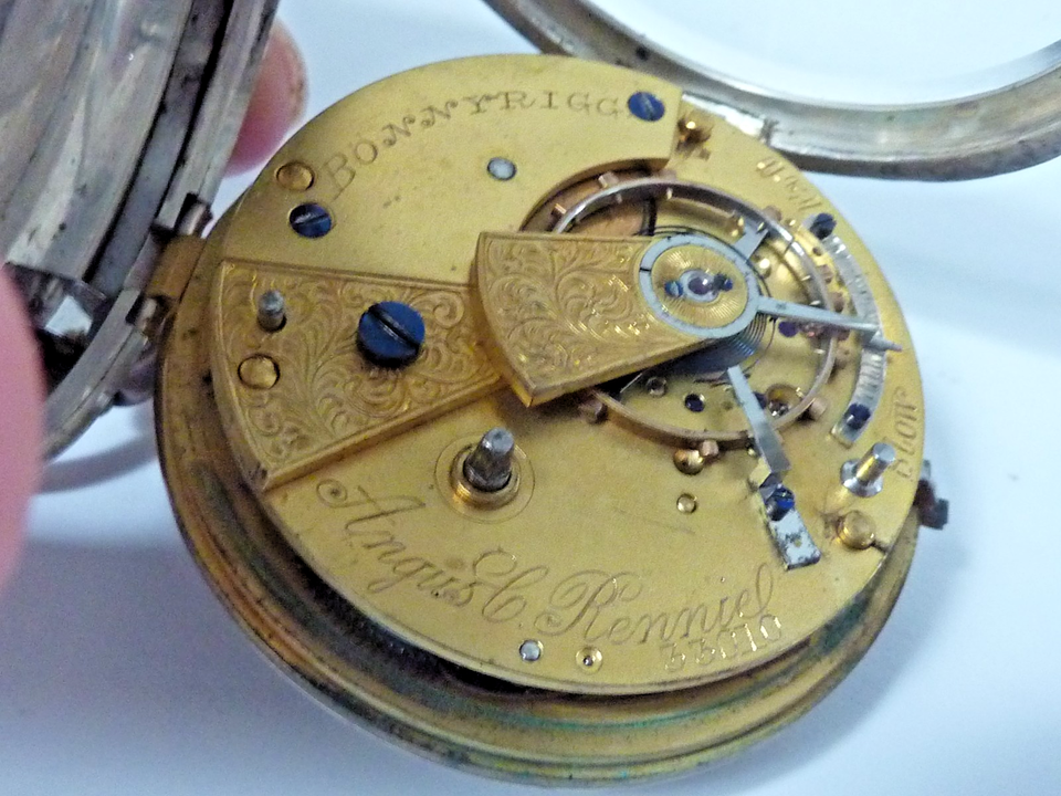 Silver 1850's Angus C. Renniel Fusee Key Wind/Set Pocket Watch w/ 45mm ...
