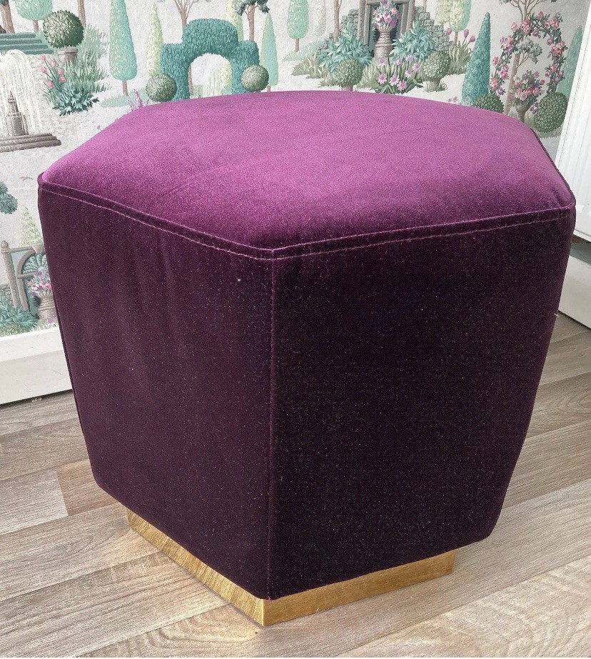1960s Style Dark Purple Stool Or Footstool | eBay UK