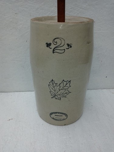 Western stoneware #2 Clay Butter Churn w/original matching lid | eBay