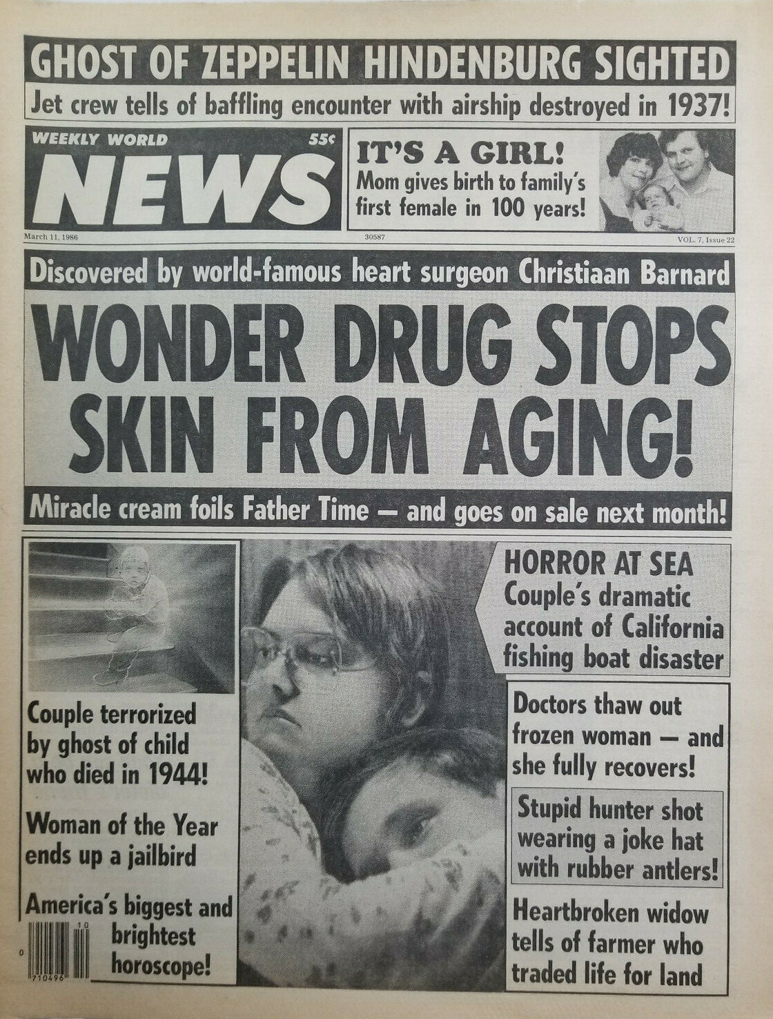 Weekly World News March 11 1986 Ghost of Zeppelin Hindenburg - Horror ...