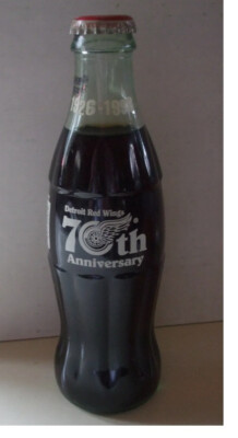 Vintage 1996 Detroit Red Wings 70TH ANNIVERSARY SEASON Coca-Cola Bottle ...