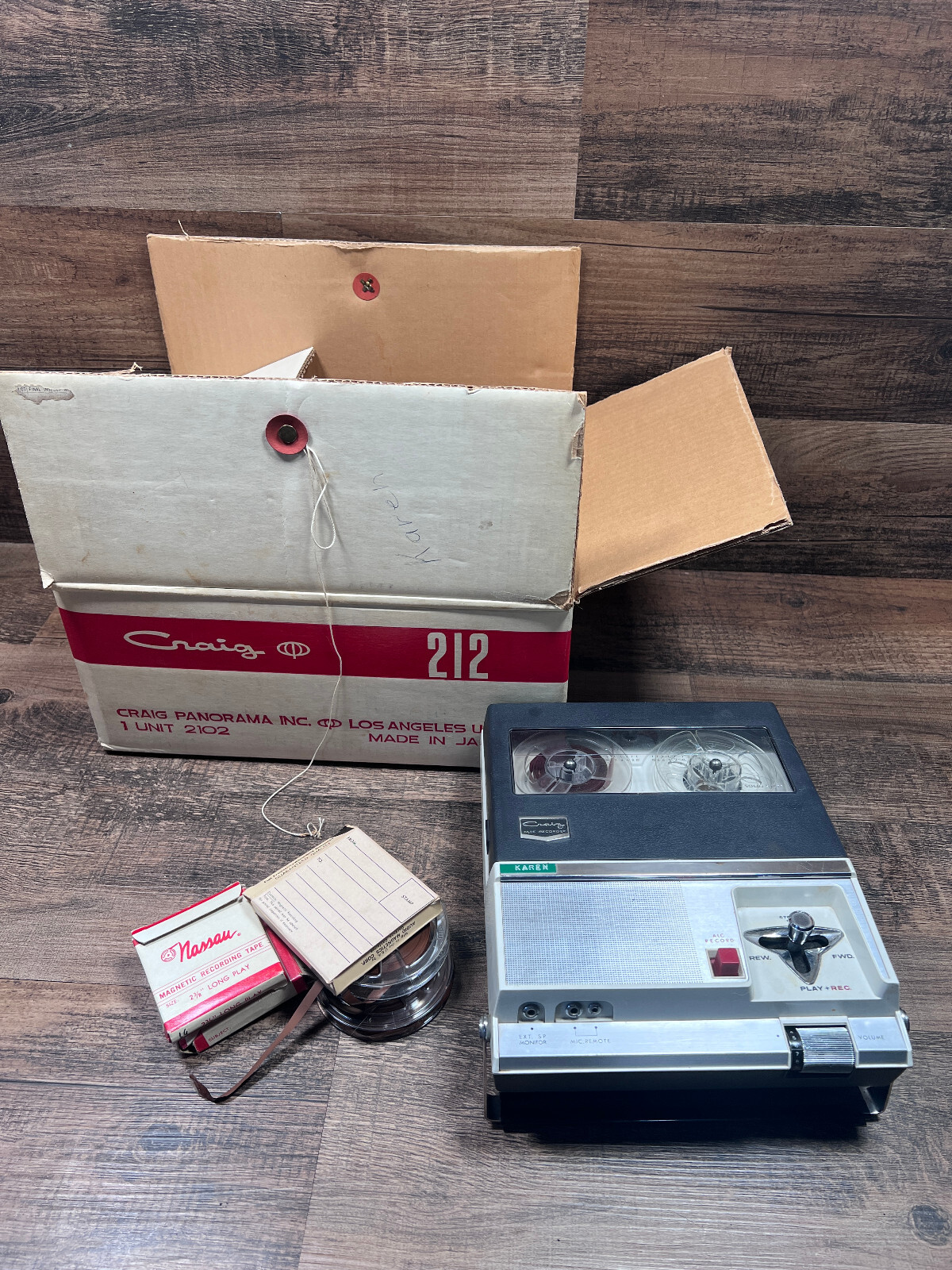 Craig Model 212 Portable Reel To Reel Tape Recorder Vintage For Parts ...