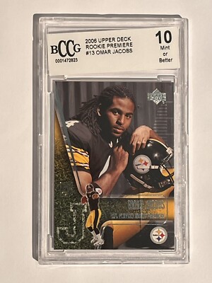 OMAR JACOBS 2006 UPPER DECK UD ROOKIE PREMIERE GRADED #13 CARD GEM MINT ...