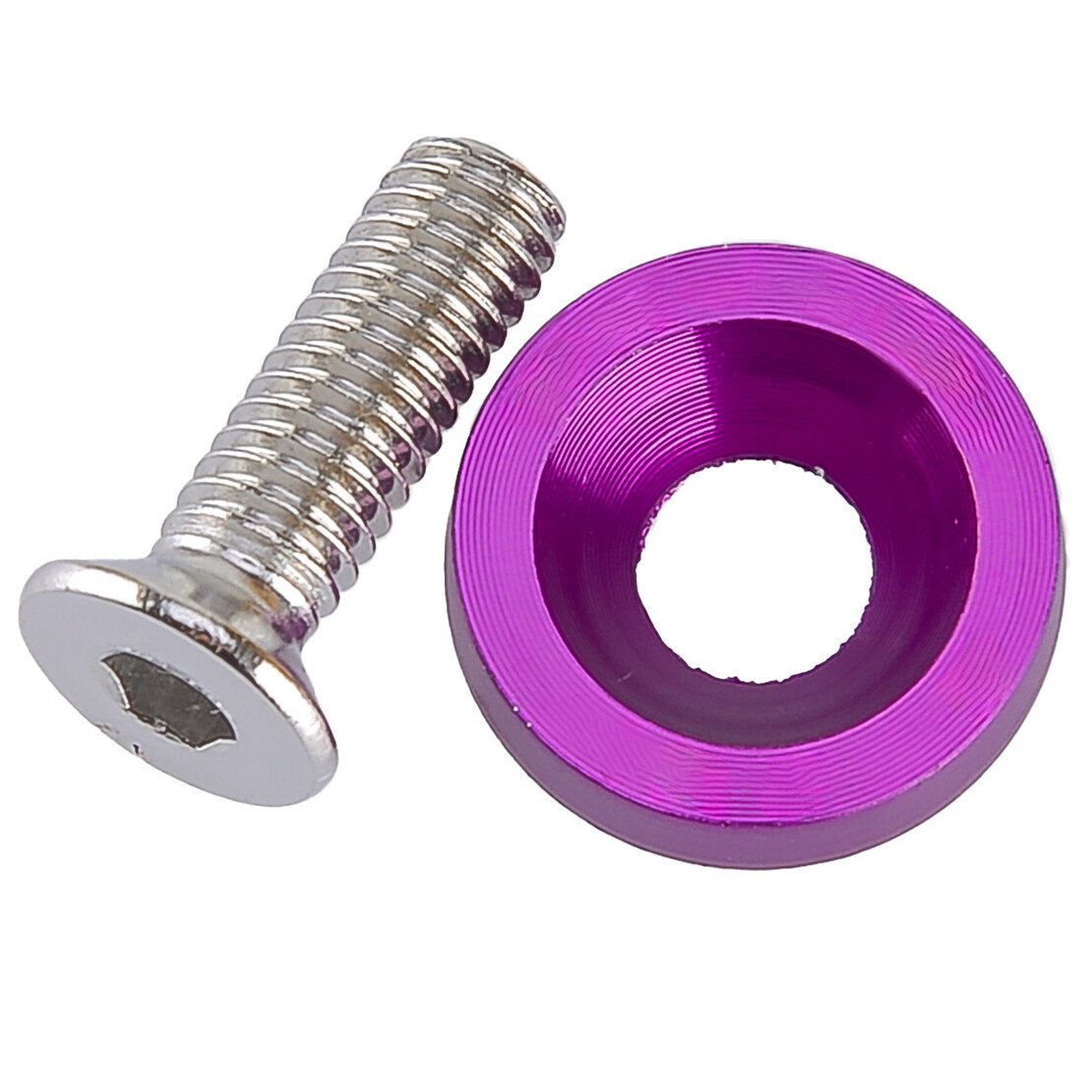 20Pcs Purple Billet Aluminum Fender Bumper Washer Bolt Engine Bay Screw ...