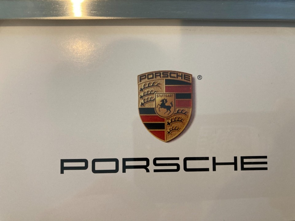 PORSCHE DESIGN BRUSHED STAINLESS STEEL "PORSCHE" LICENSE PLATE FRAME W ...