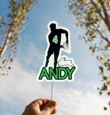 South Sydney Rabbitohs NRL personalised Cake Topper. STEEDEN, RUGBY ...