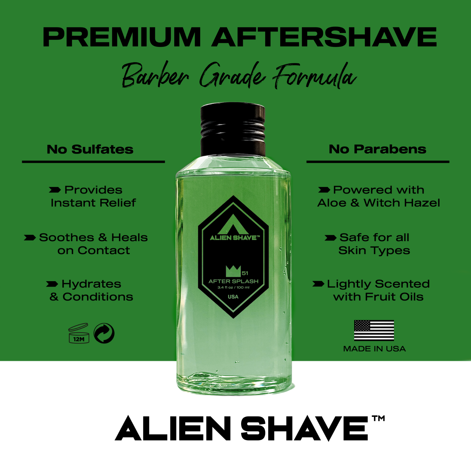 Alien Shave - Aftershave Splash - Solar Lime | eBay