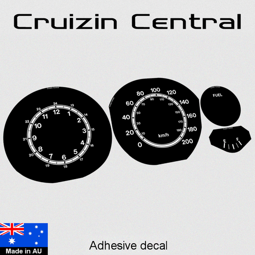 Plastic BLACK DECALS for Ford Mustang 71-73 KMH MPH gauge speedo ...