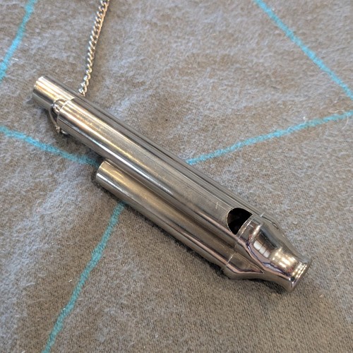 Vintage German 3-Barrel Train Conductor Whistle Germany Metal | eBay