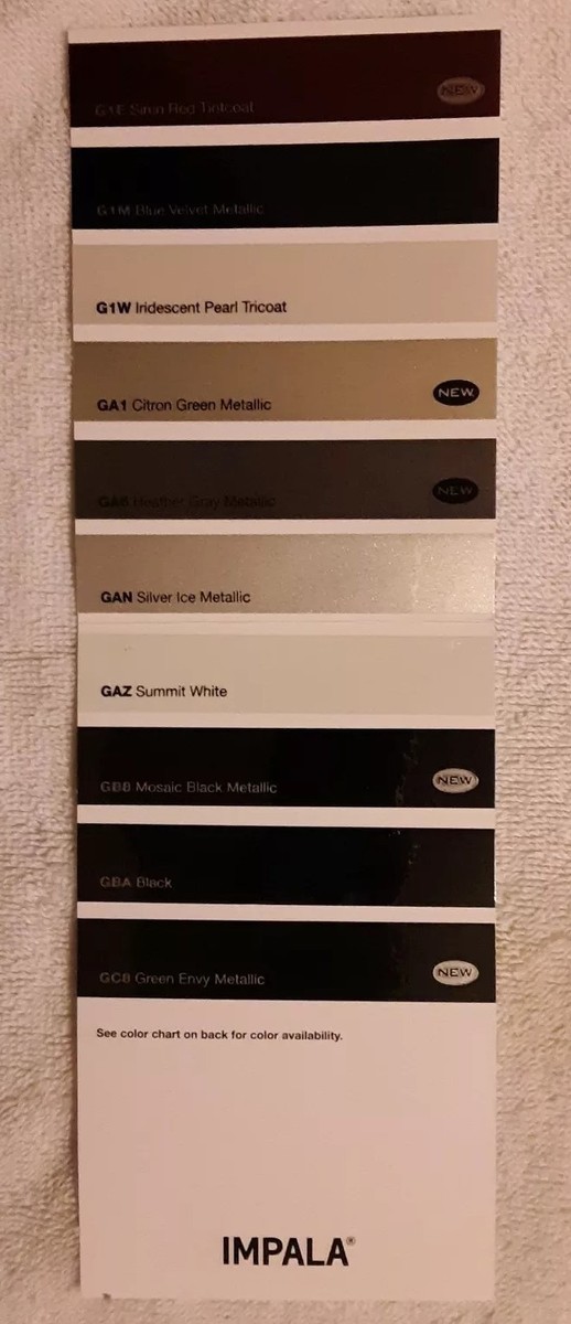 2016 Chevy Impala Paint Colors Chart - Infoupdate.org