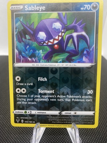 Reverse Holo Sableye 105/185 Uncommon Vivid Voltage Pokemon TCG NM | eBay
