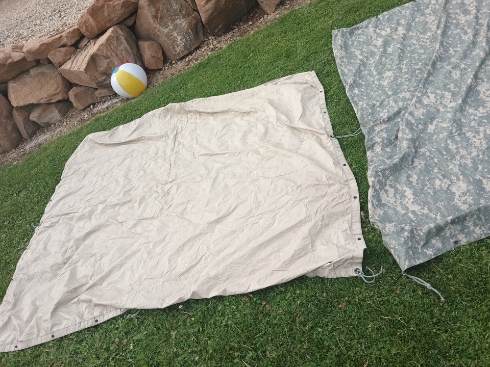 USGI REVERSIBLE FIELD TARP ACU / TAN CAMO PATTERN GRADE 2 | eBay