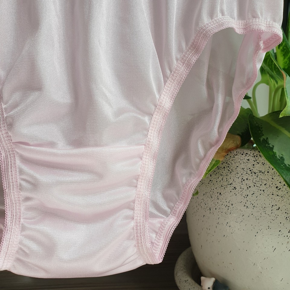 VTG Slippery Nylon Panty Silky Light Pink Bikini Sheer Brief Size 7-8 ...