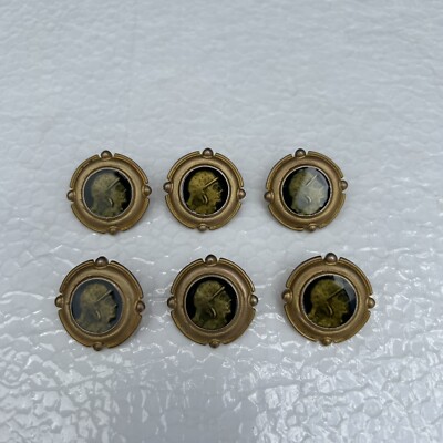 Vintage Antique Replacement Buttons Metal Goldtone Enamel Medieval ...