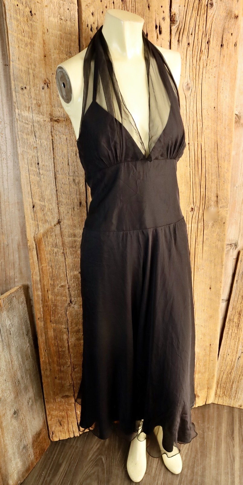Max Mara Black Halter Top Silk Dress Made in Italy Si… - Gem