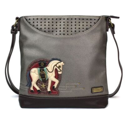 Chala Equestrian Horse Lover Pewter Sweet Messenger Bag Purse Handbag ...