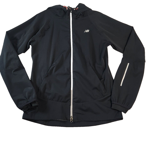 New Balance Reflective Jacket Womens Medium Black Sport Essentials Full ...
