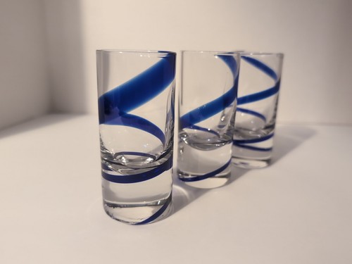 3 Pier 1 Swirline Cobalt Blue Swirl Shot Glasses or Cordial Glass | eBay