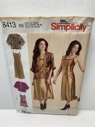 Simplicity 8413 Misses Slip Dress Kimono Pattern 14-22 *uncut ...